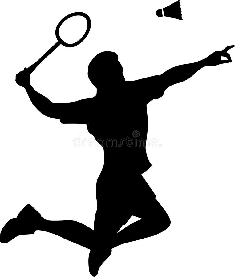 Badminton Player Silhouette Stock Vector - Illustration of logo, icon ...