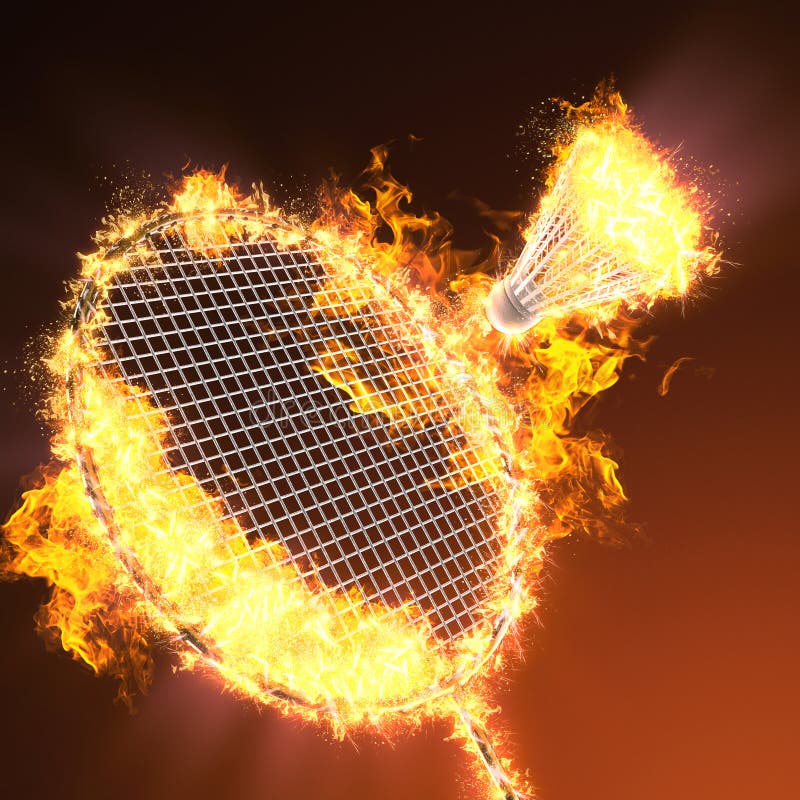 Hot Badminton Fire Logo Silhouette. Badminton Club Graphic Design Logos ...