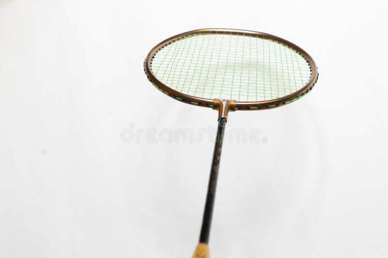 Badminton Racket Isolated on White Stock Photo - Image of floor, shelf ...