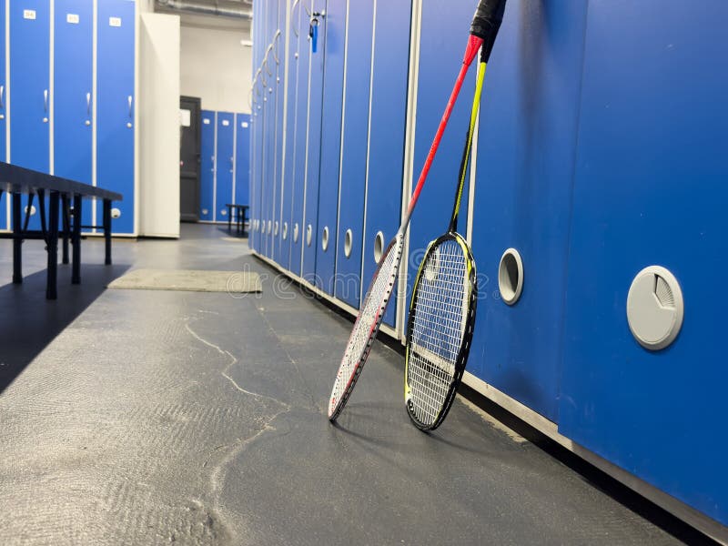 Badminton Racket in the Locker Room. High Quality Photo Stock Image ...