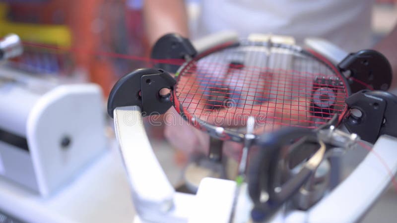 Badminton Racket Repair and Weaving Stock Footage - Video of action ...
