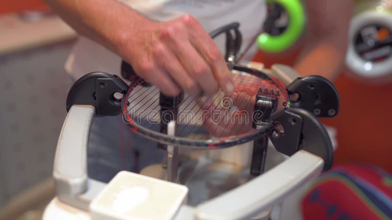 Badminton Racket Repair and Weaving Stock Footage - Video of action ...