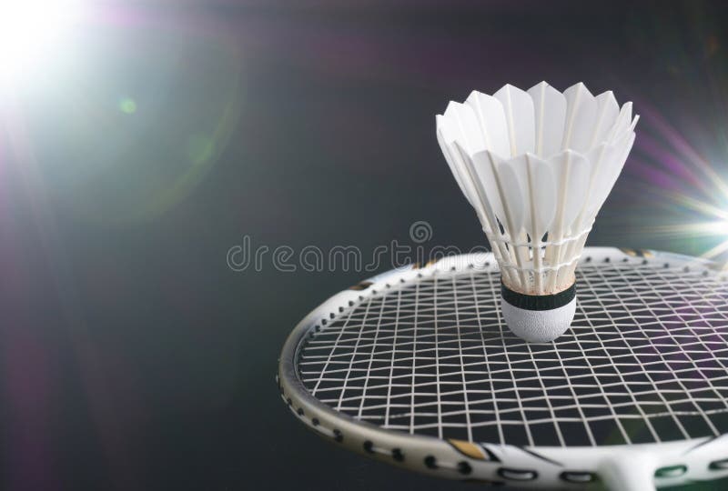 The Badminton Racket and Shuttlecock in Action Stock Image - Image of ...