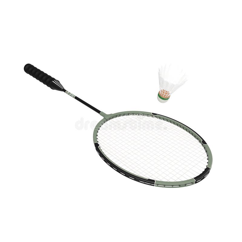 Badminton Racket and Shuttlecock Isolated on White Stock Photo - Image ...