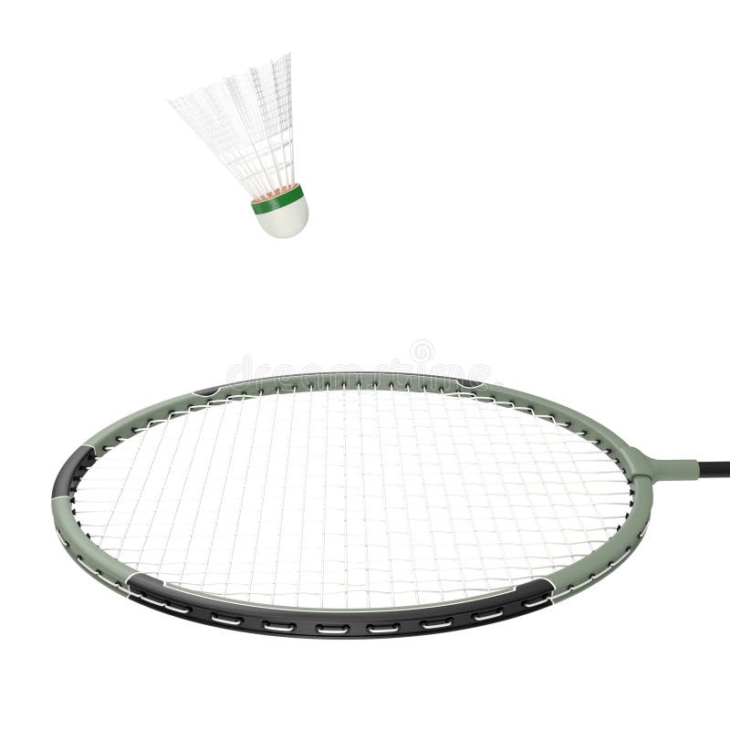 Badminton Racket and Shuttlecock Isolated on White Stock Photo - Image ...