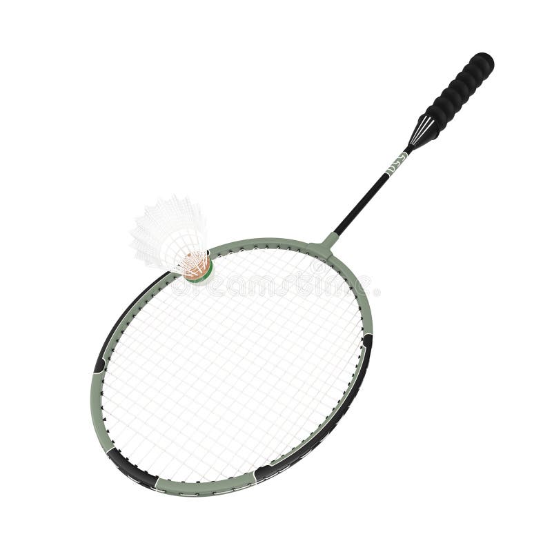 Badminton Racket and Shuttlecock Isolated on White Stock Photo - Image ...