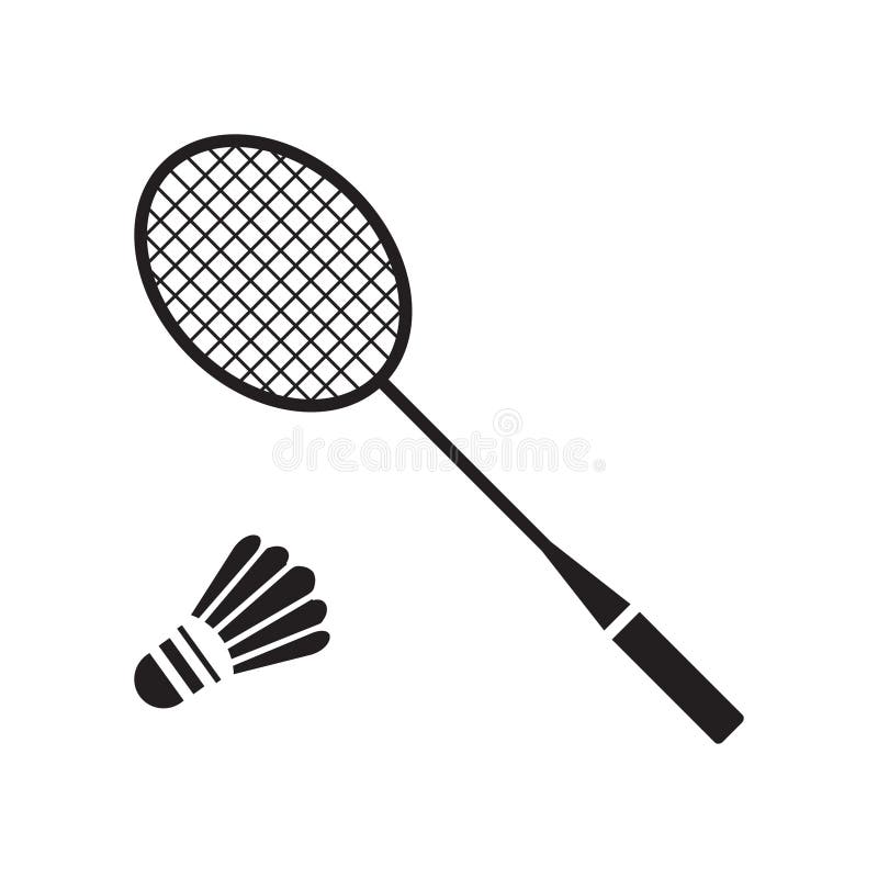 Badminton Racket with Shuttlecock. Vector Illustration Decorative ...