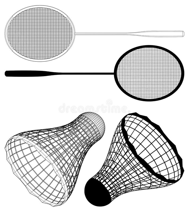 Badminton Racket and Shuttlecock Vector Stock Vector - Illustration of ...