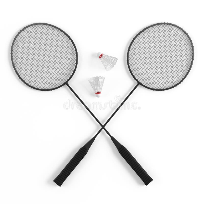 Badminton Racket and Shuttlecock Isolated Stock Illustration ...