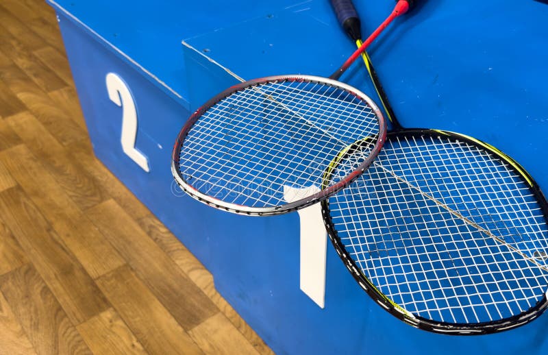 Badminton Racket with White Strings. High Quality Photo Stock Photo ...