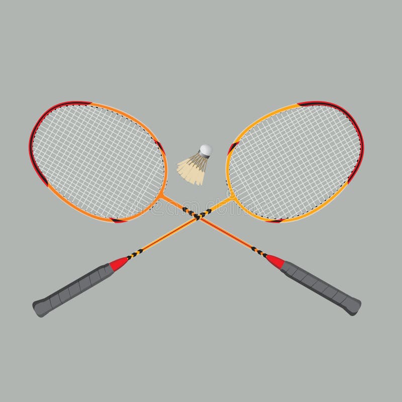 Badminton Rackets and Shuttlecock Stock Vector - Illustration of object ...