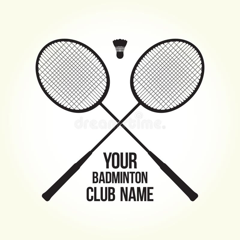 Badminton Rackets Vector Silhouette Club Logo Stock Vector ...