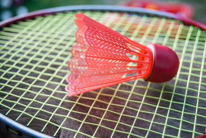 Badminton red shuttlecock stock photo. Image of black - 149848596