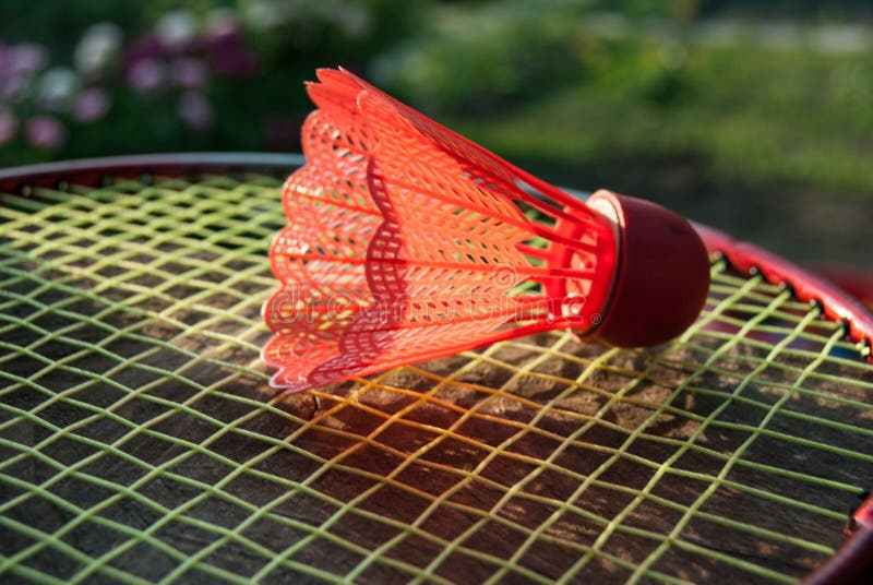 Badminton red shuttlecock stock photo. Image of black - 149848520