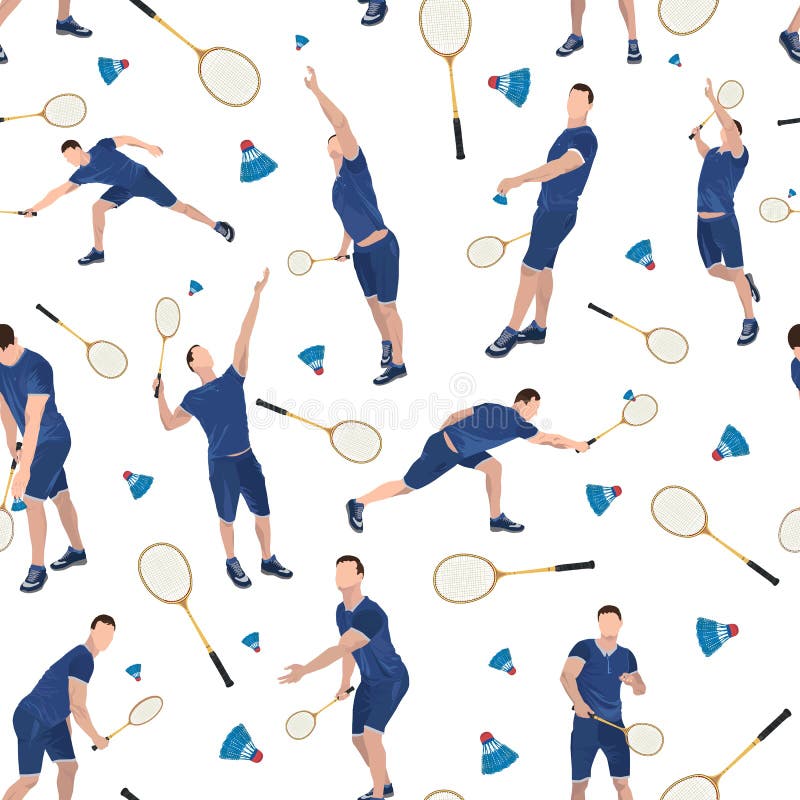 Badminton Seamless Pattern Shuttlecock Vector Tennis Ball Tile ...