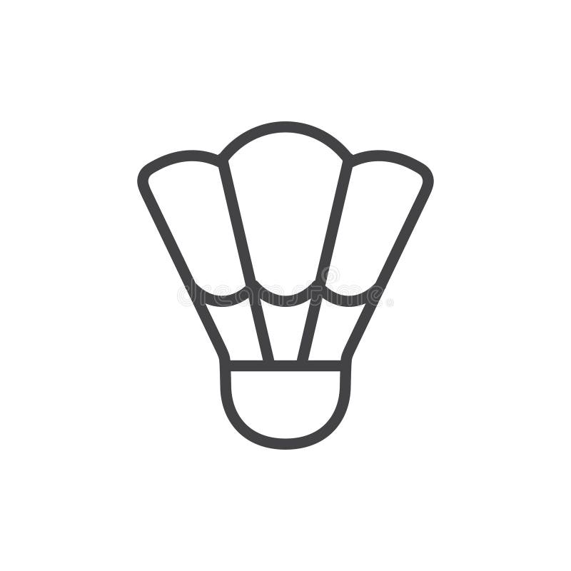 Badminton Shuttle Icon Thin Outline Art Symbol Stock Vector ...
