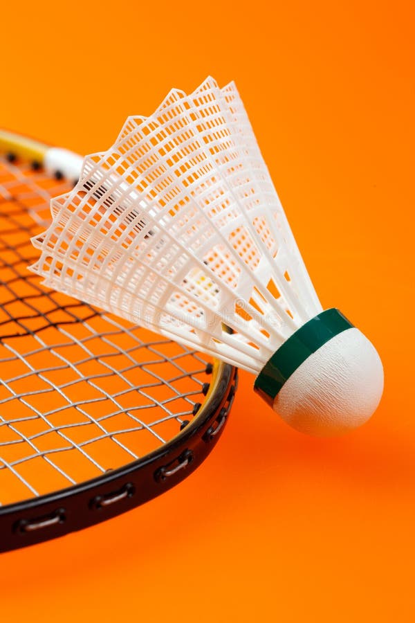 Shuttlecocks and Badminton Racket Stock Image - Image of details ...