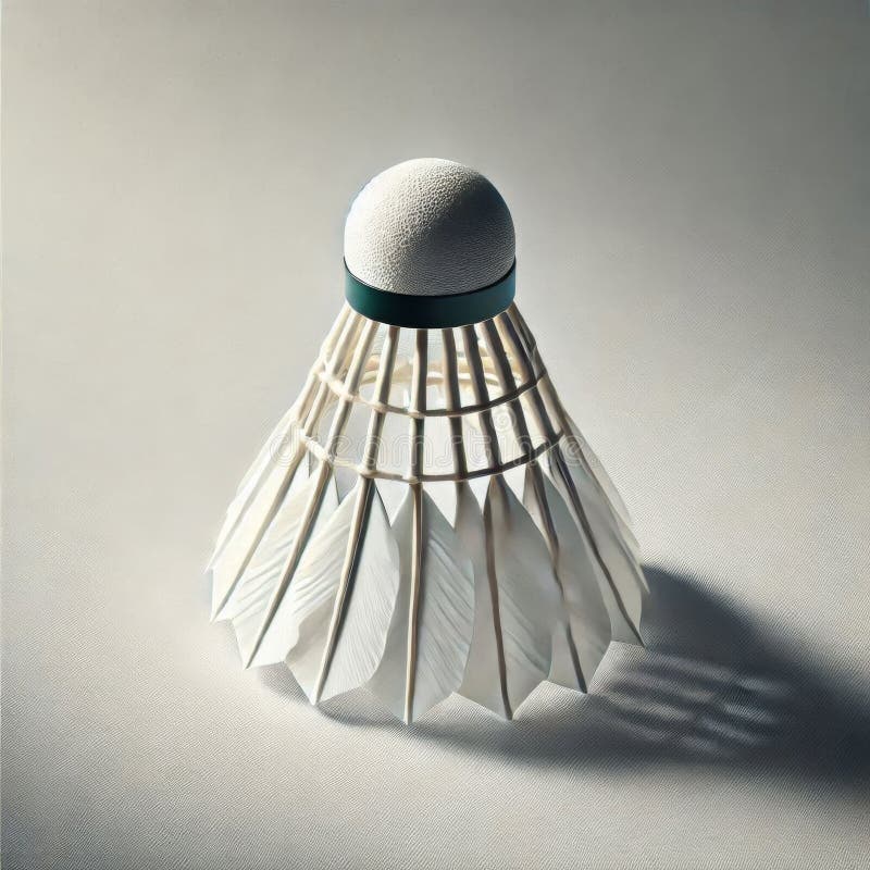 Badminton Shuttlecock Against a Clean White Backdrop, Highlighting ...