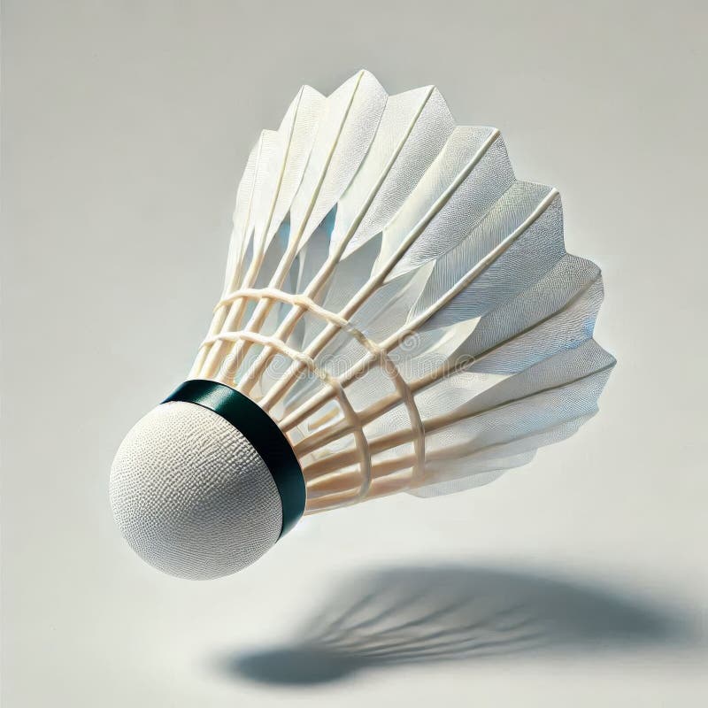 Badminton Shuttlecock Against a Clean White Backdrop, Highlighting ...
