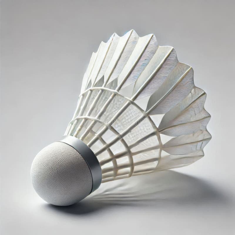 Badminton Shuttlecock Against a Clean White Backdrop, Highlighting ...