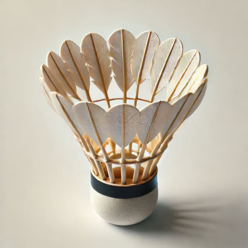 Badminton Shuttlecock Against a Clean White Backdrop, Highlighting ...