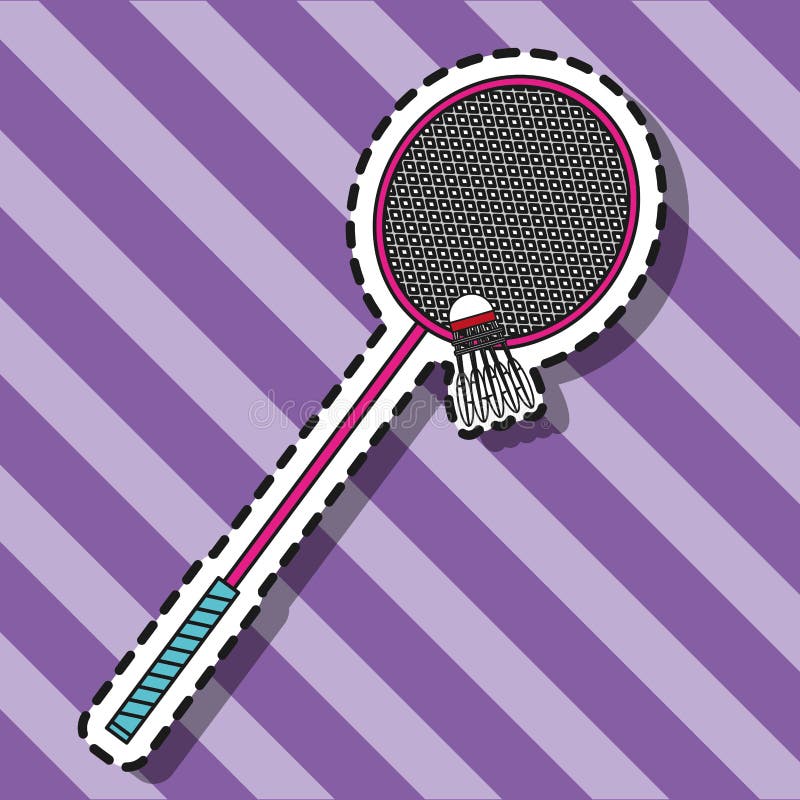 Badminton Shuttlecock Ball Element Patch Stock Vector - Illustration of ...