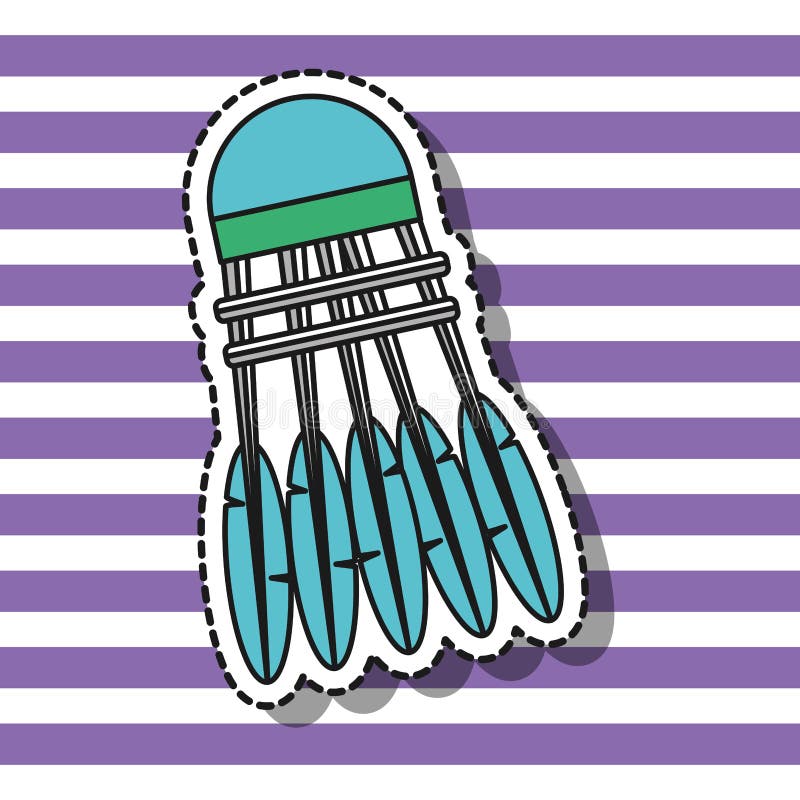 Badminton Shuttlecock Ball Patch Element Stock Vector - Illustration of ...