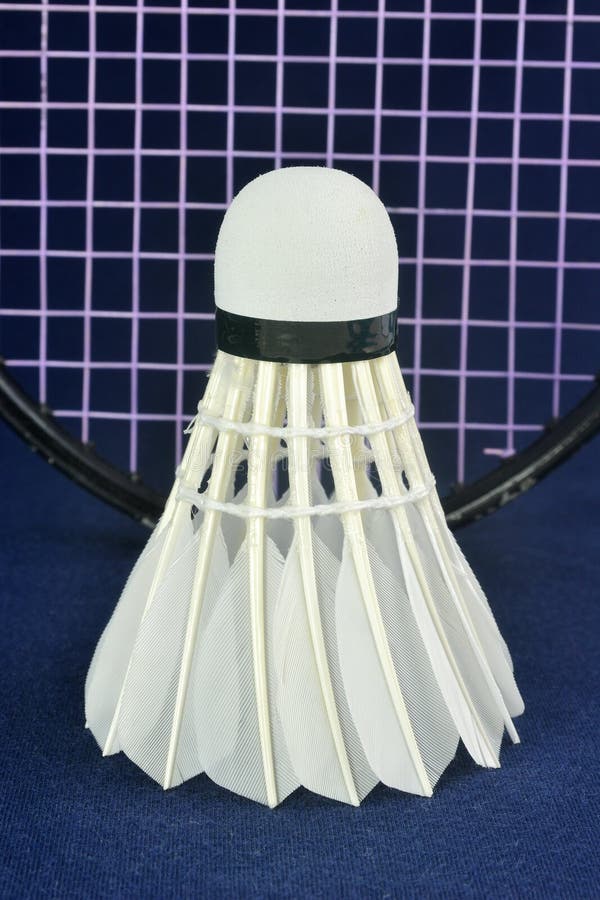 White Shuttlecock on Green Background. Stock Photo - Image of action ...