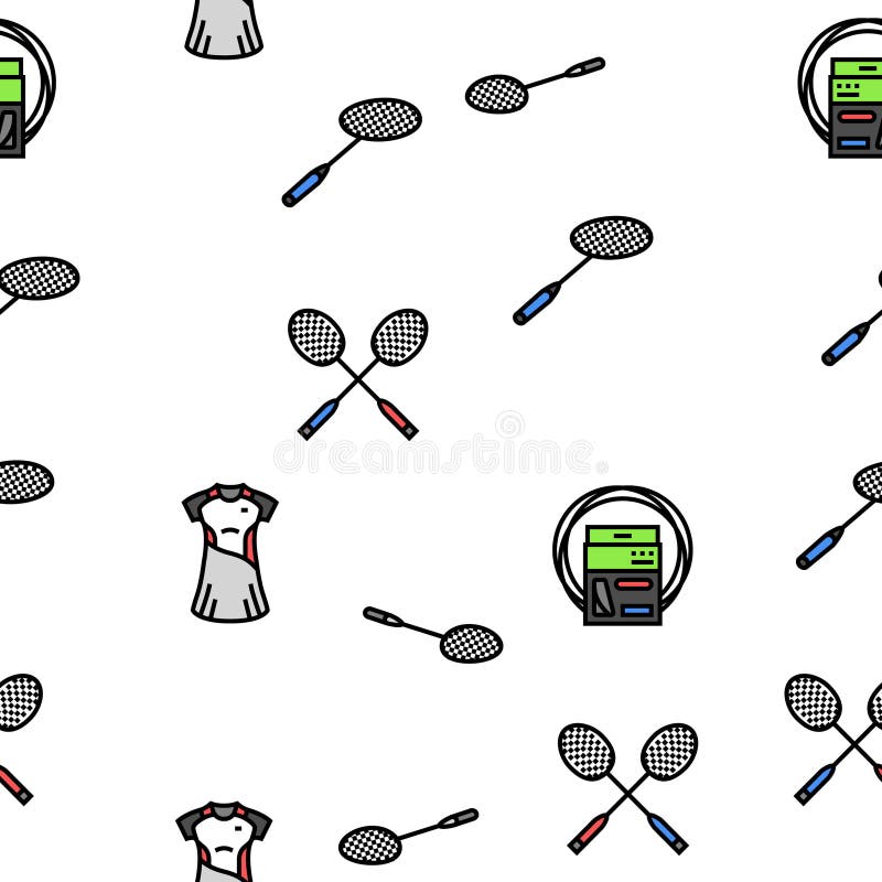 Badminton Shuttlecock Sport Vector Seamless Pattern Stock Vector ...