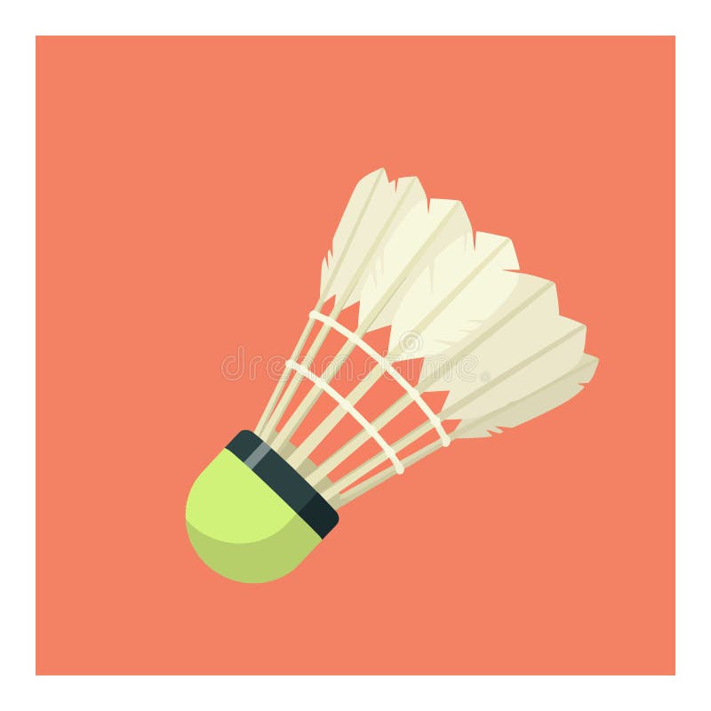 Badminton Shuttlecock Vector Illustration with White Feathers and Green ...