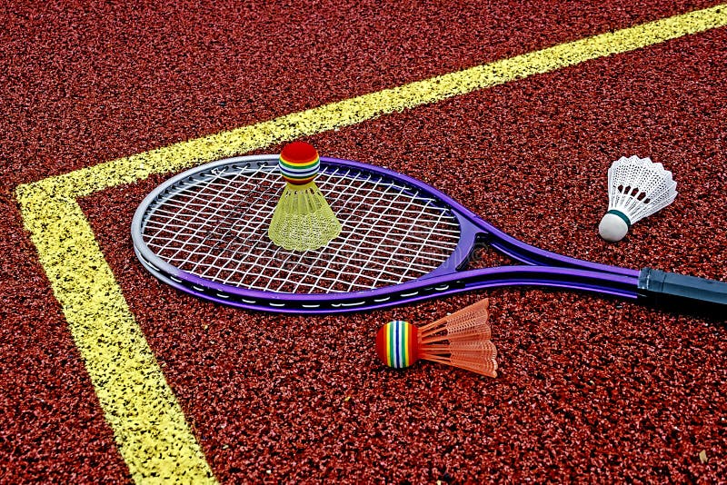 Badminton Shuttlecocks & Racket-5 Stock Photo - Image of health ...
