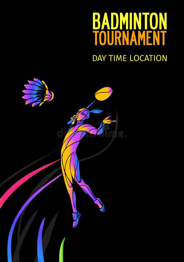 Badminton Sport Invitation Poster or Flyer Background with Empty Space ...