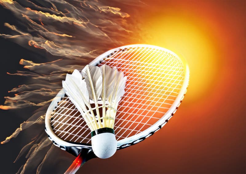 A Badminton Sport Shuttlecock Comet Fire Tail Flying 1 Stock Photo ...