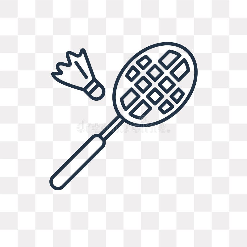 Badminton Vector Icon Isolated on Transparent Background, Linear Stock ...