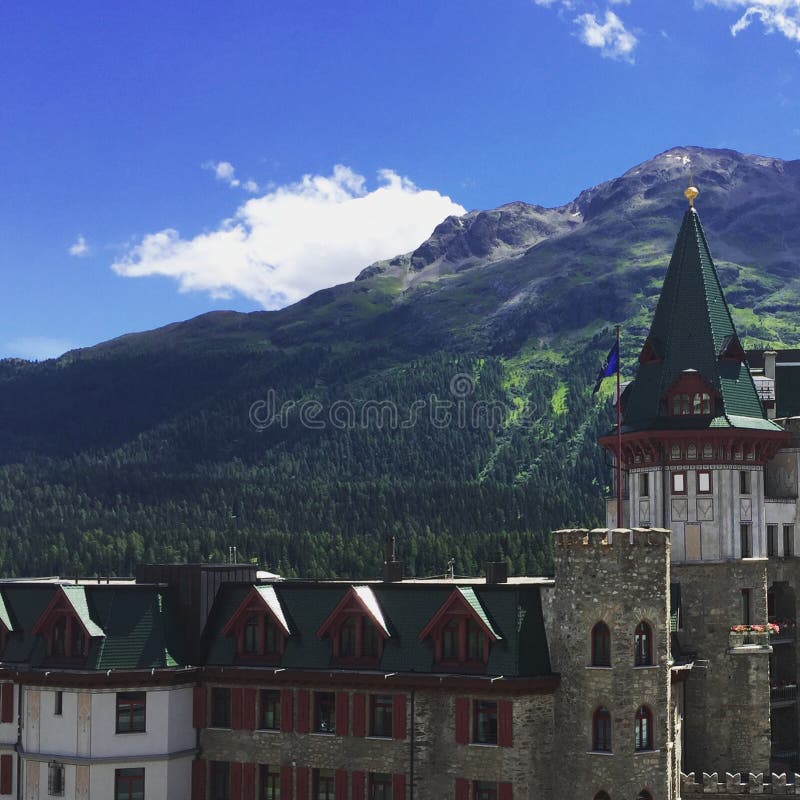 Badrutt& X27;s Palace Hotel in St Moritz Stock Photo - Image of view ...