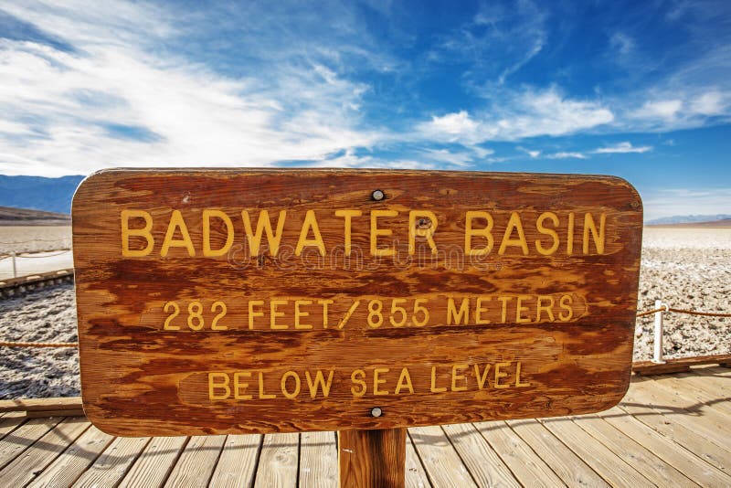Badwater Basin Sign Death Valley Stock Images - Download 134 Royalty ...
