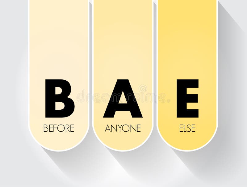BAE - before Anyone Else Acronym Text Concept for Presentations and ...