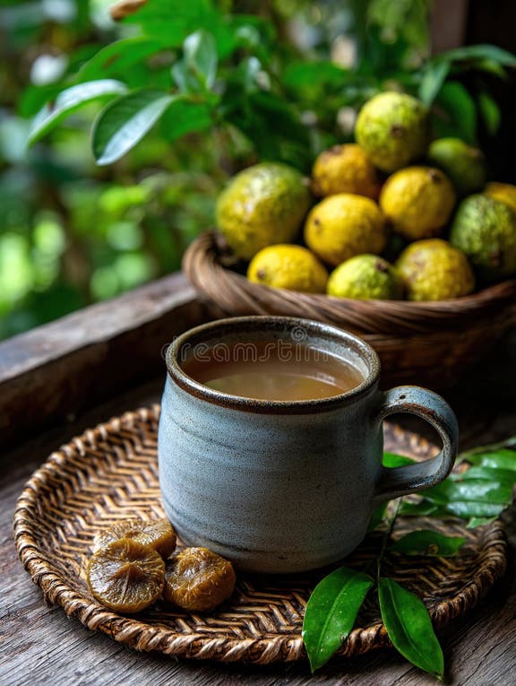 Bael Fruit Tea Thai Drinks Close Up View Stock Illustration ...