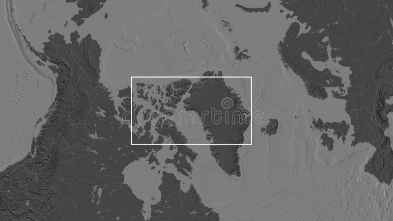 Baffin Bay. Bilevel Map. Patterson Cylindrical. Close-up Stock Footage ...