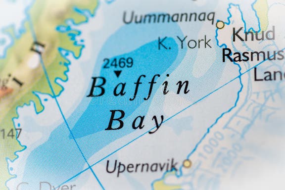 Baffin Bay Highlighted on a World Map Stock Photo - Image of landmarks ...