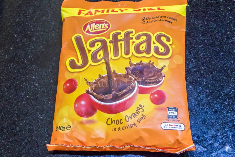 Bag of Allens Jaffas editorial photography. Image of sizepackaging ...