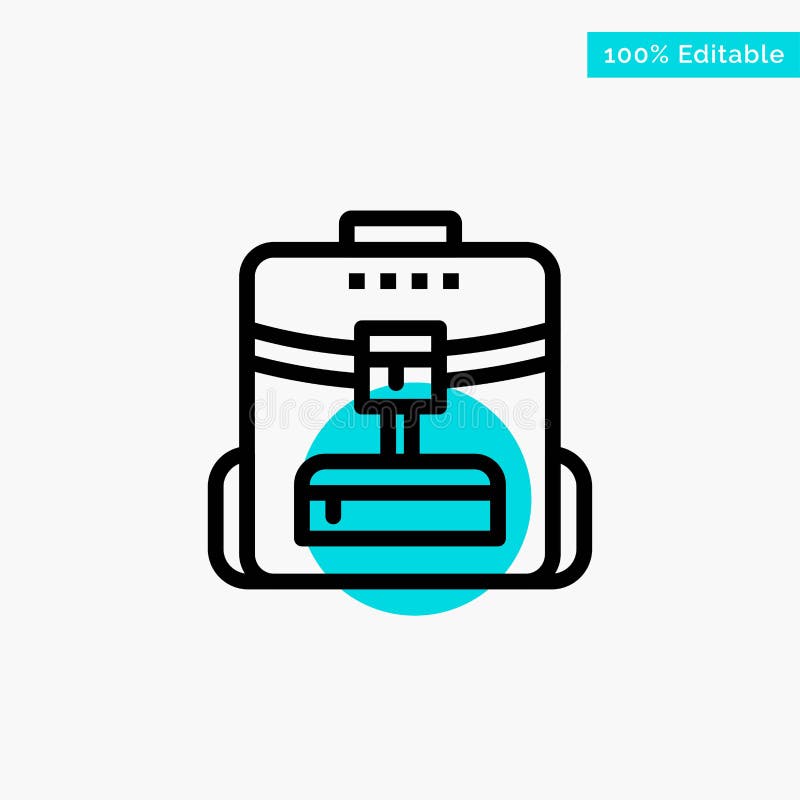 Bag, Back Bag, School, Service Turquoise Highlight Circle Point Vector ...