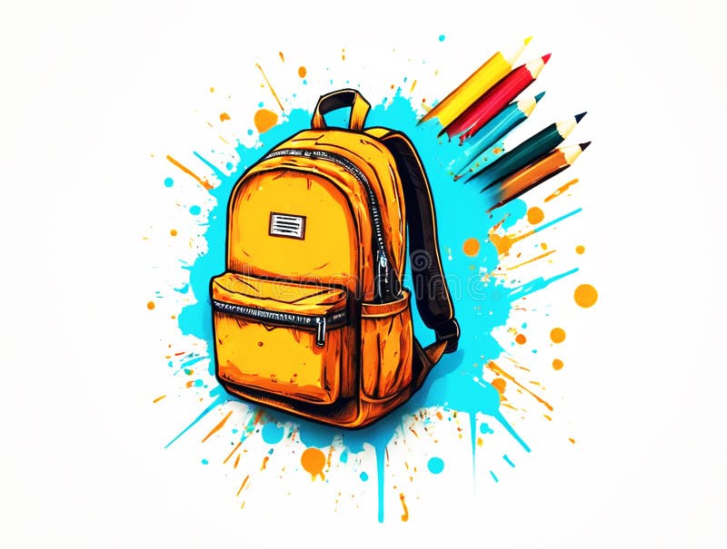 Bag, Back To School.Generative AI Illustration Stock Illustration ...