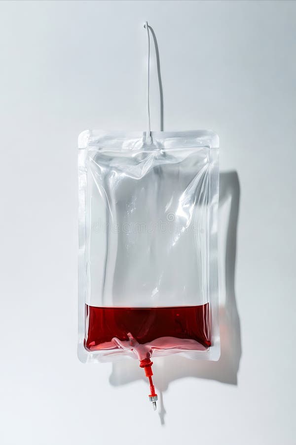 A Bag of Blood Hanging from a Hook on a Wall Stock Image - Image of ...