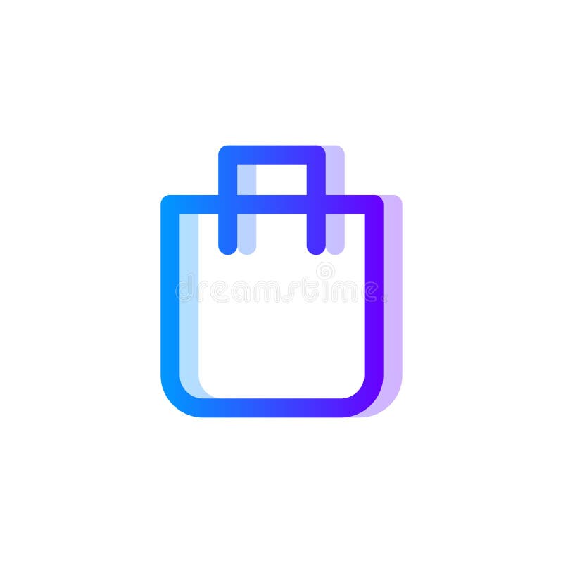 Bag Blue Purple Gradient Icon Stock Illustration - Illustration of icon ...