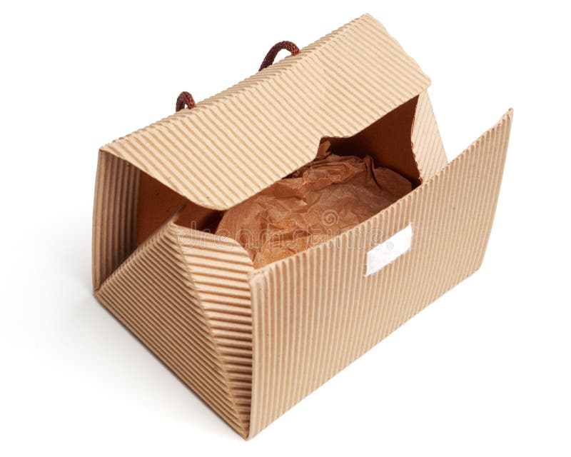 Bag Box Made of Corrugated Cardboard Stock Photo - Image of packaging ...