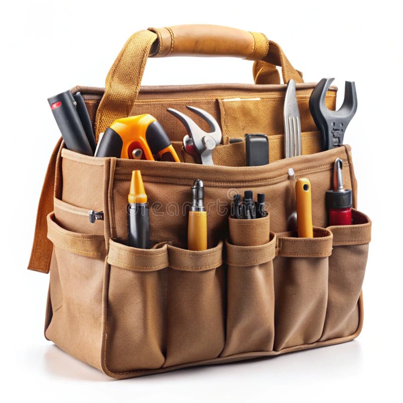 Bag of Brown Tools with Brown Cover Stock Illustration - Illustration ...