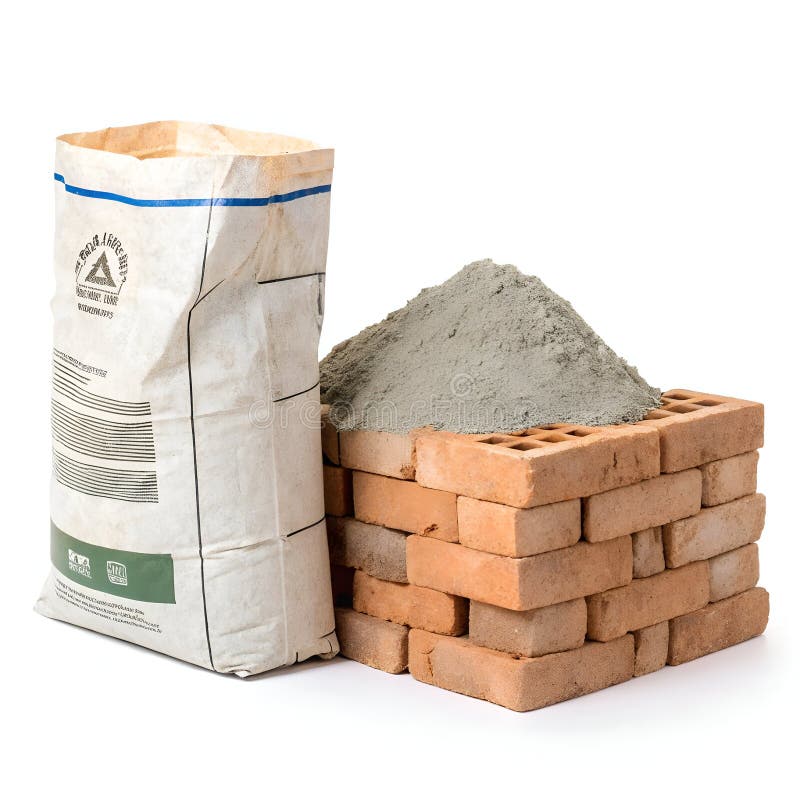 Bag of Cement and Bricks stock illustration. Illustration of ...