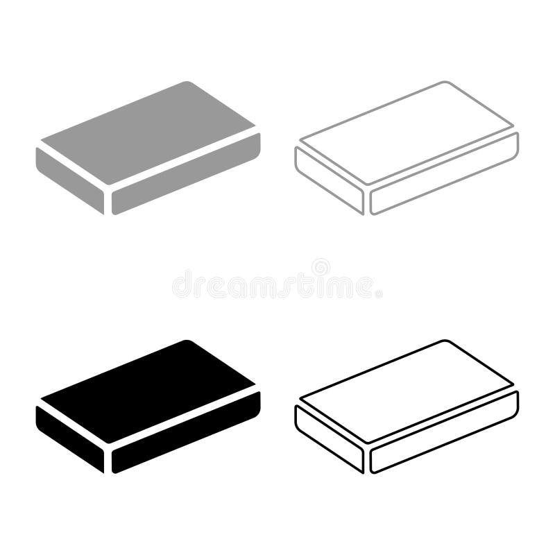 Bag of Cement Paper Sack Package Component Powder Set Icon Grey Black ...