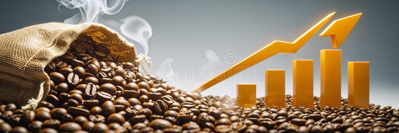 Bag of Coffee Beans, Growth Charts Stock Illustration - Illustration of ...